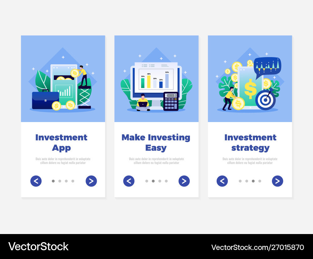 Digital investment strategy banners Royalty Free Vector