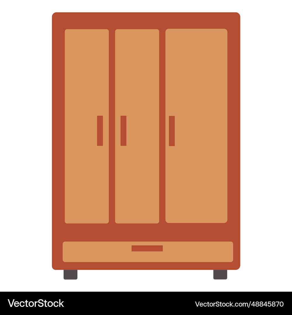 Flat wooden almirah Royalty Free Vector Image - VectorStock