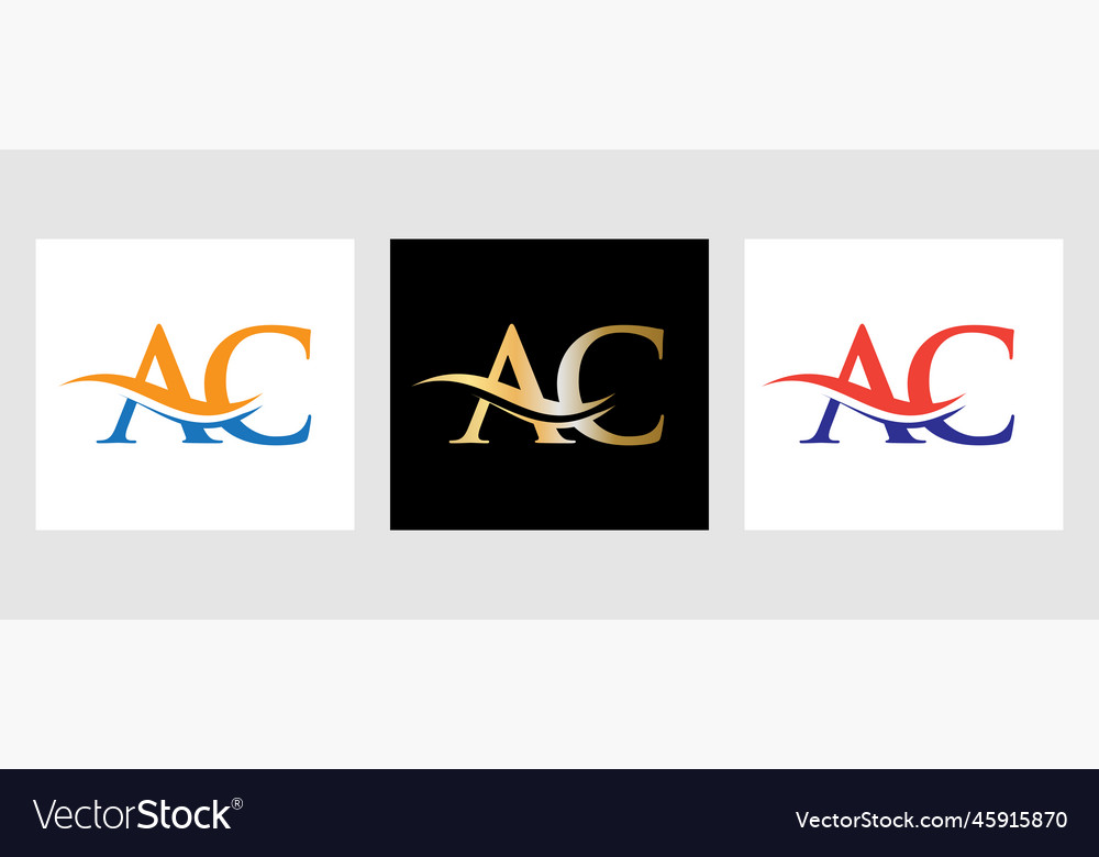 Initial monogram letter ac logo design Royalty Free Vector
