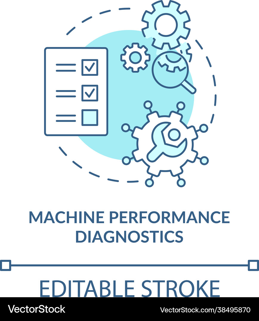 Machine performance diagnostics concept icon Vector Image