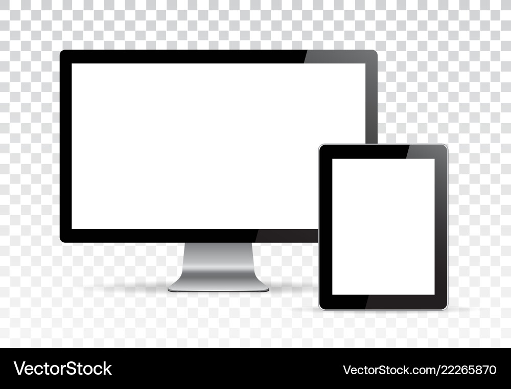 Mock up set of blank screens computer Royalty Free Vector