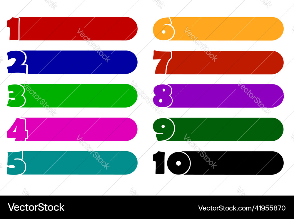 Simple blank info graphic from one to ten Vector Image