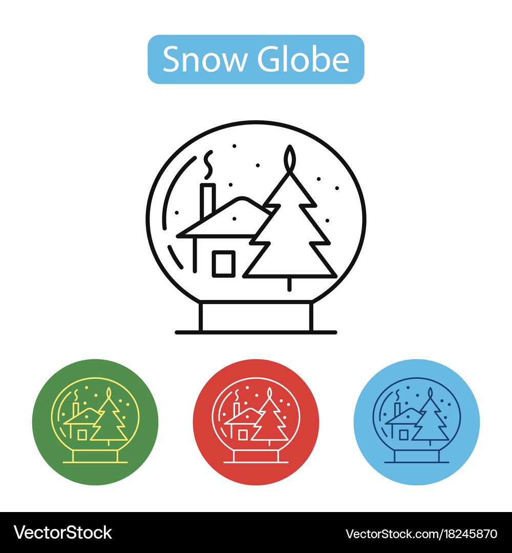 Snow globe icon simple house sign Royalty Free Vector Image