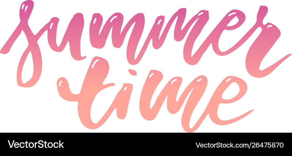 Summer time text lettering calligraphy letters Vector Image