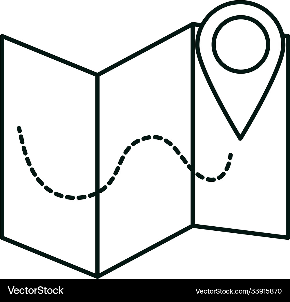Summer vacation travel folded map location Vector Image