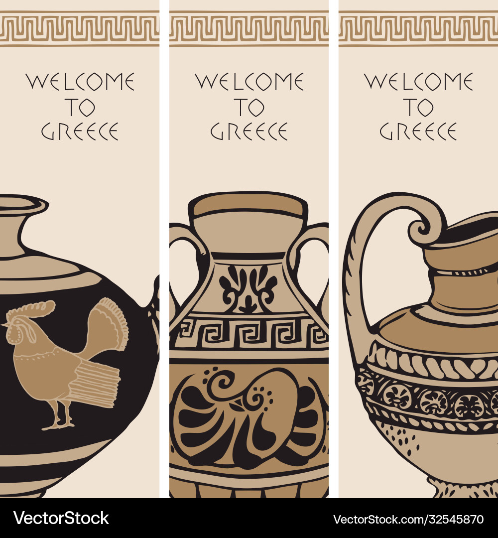 Travel banners on theme ancient greece Royalty Free Vector
