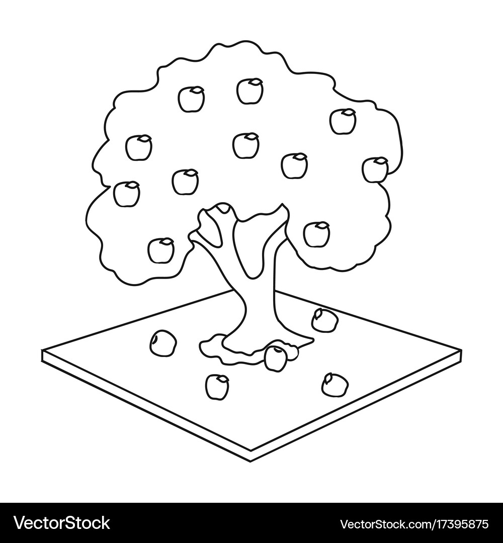 Apple single icon in outline style Royalty Free Vector Image