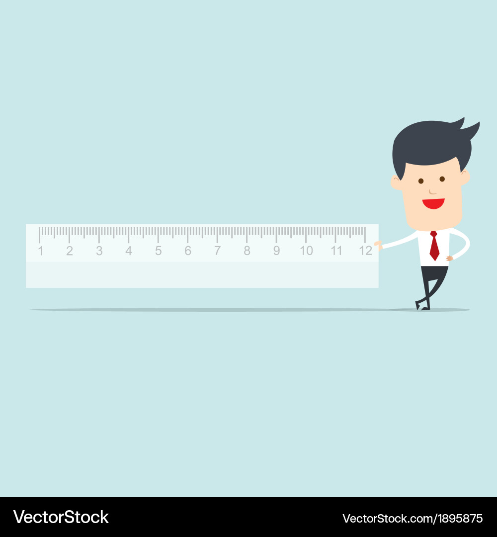 Business man user ruler measure Royalty Free Vector Image