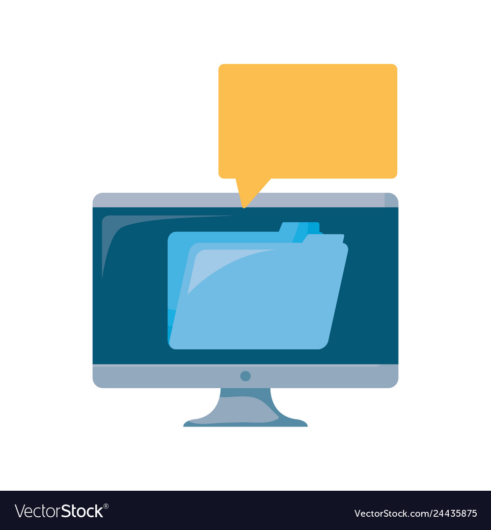 Computer folder message on white background Vector Image