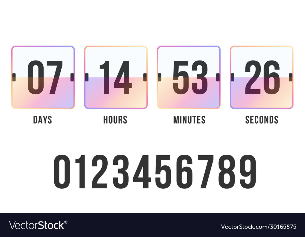 Countdown timer clock counter digital scoreboard Vector Image