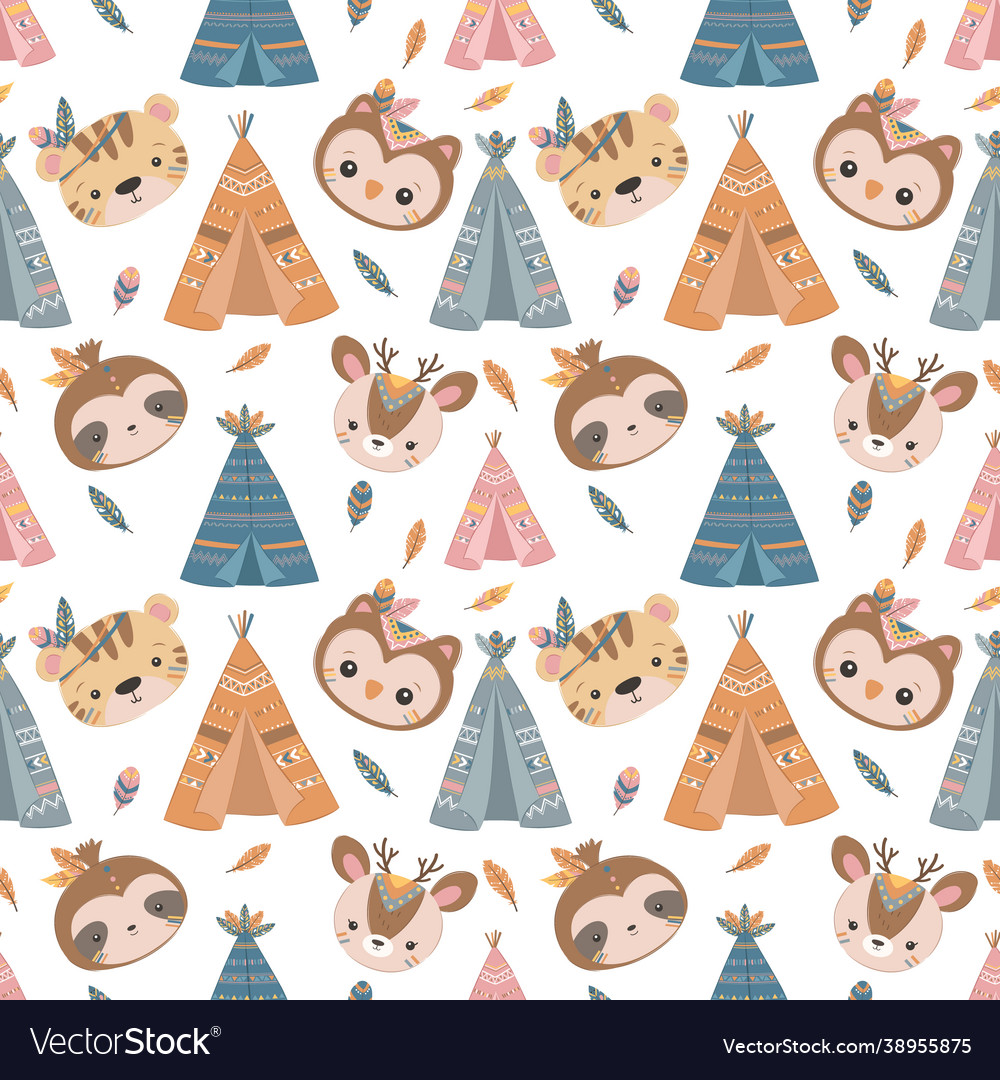 Cute boho pattern Royalty Free Vector Image - VectorStock