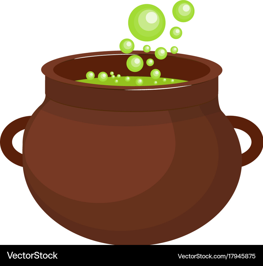 Pot with a potion icon flat style isolated on Vector Image