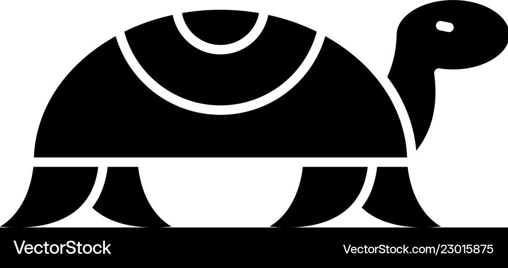 Turtle in motion black icon sign Royalty Free Vector Image