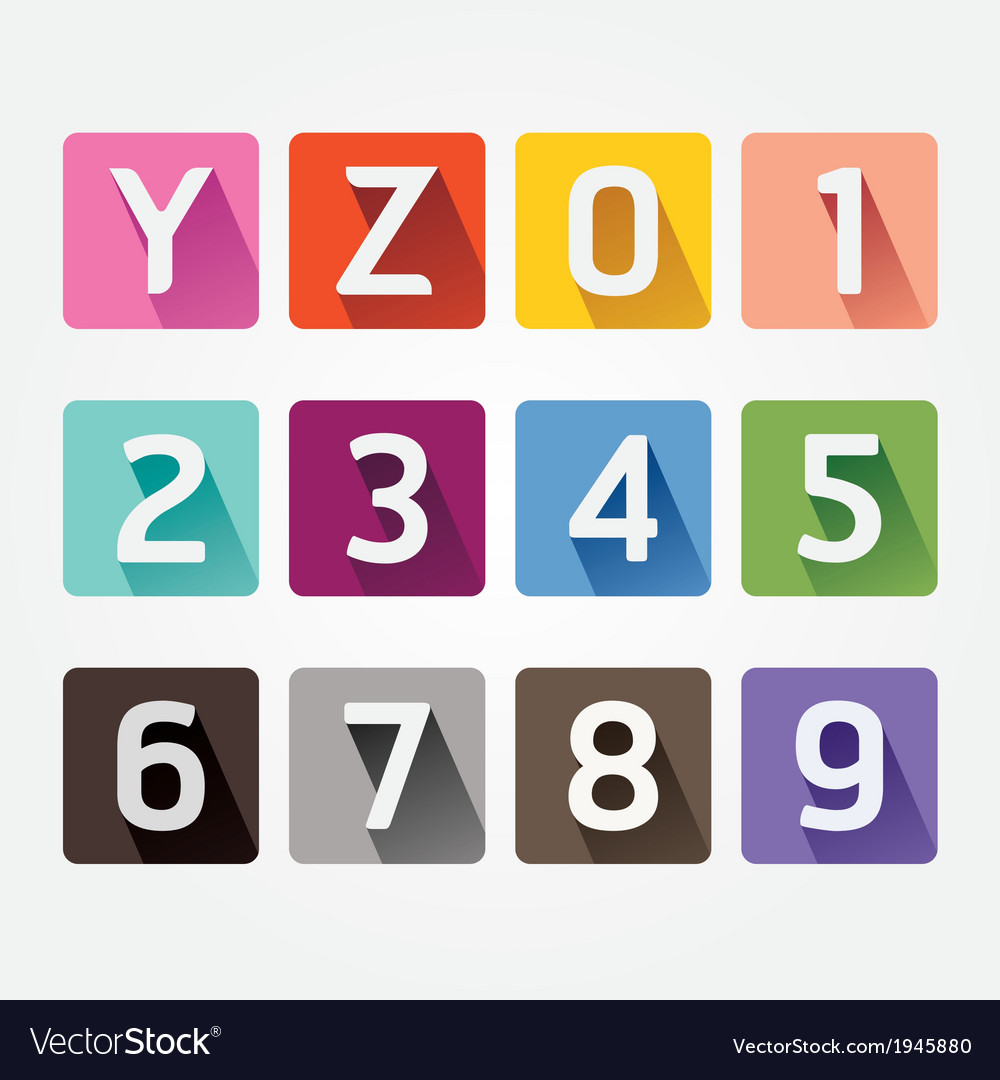 Alphabet colorful font with sahdow style Vector Image