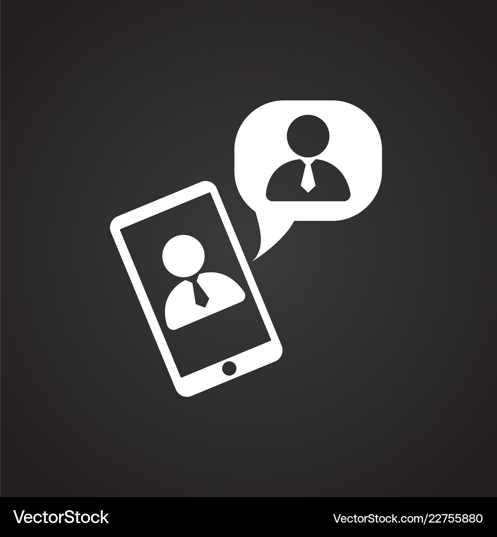 Business video call on black background Royalty Free Vector