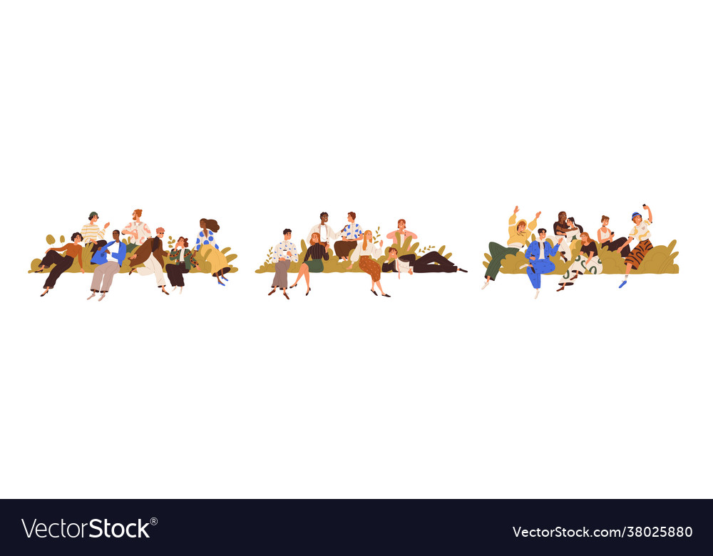 Community concept set diverse people s groups Vector Image