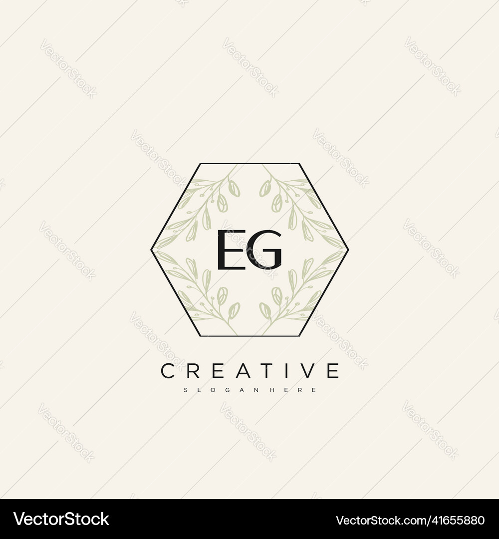 Eg initial letter flower logo template premium art