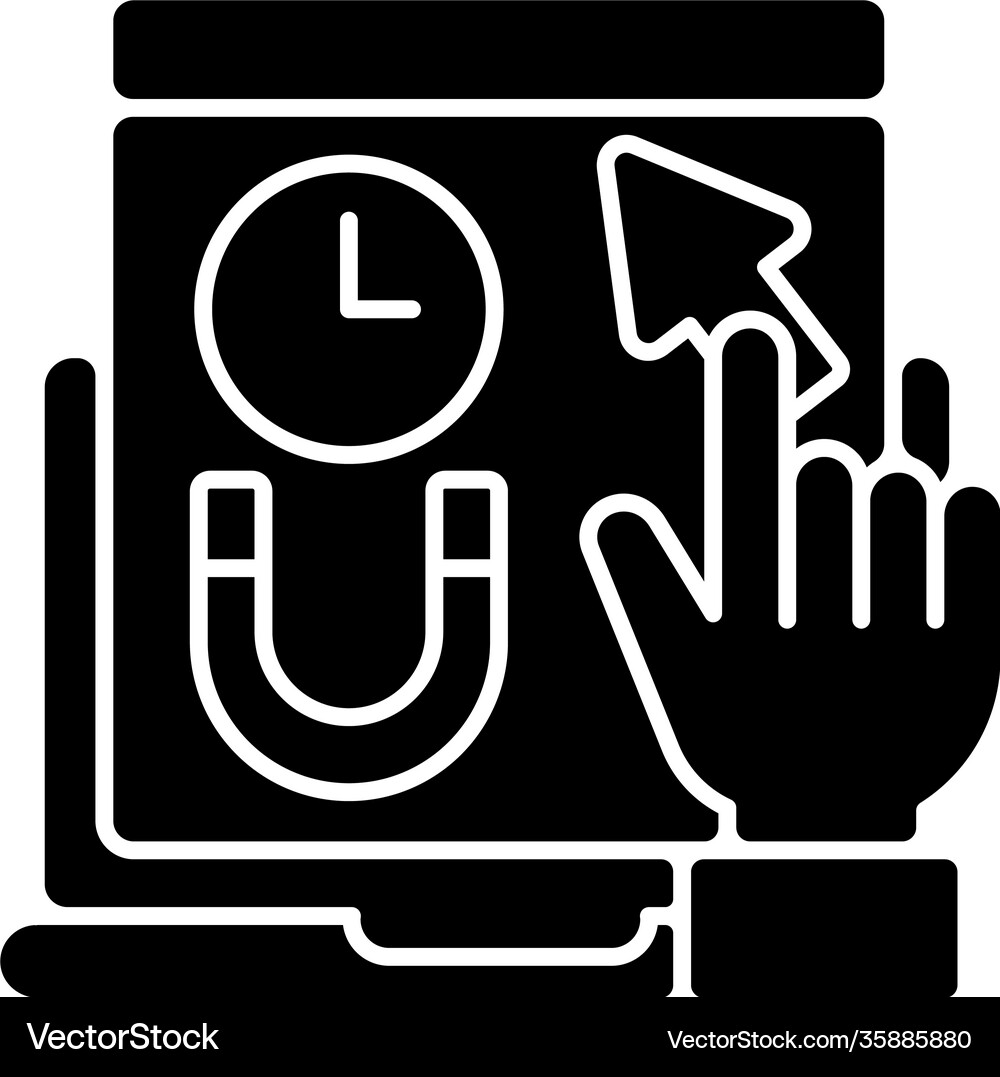 Engagement rate black glyph icon Royalty Free Vector Image