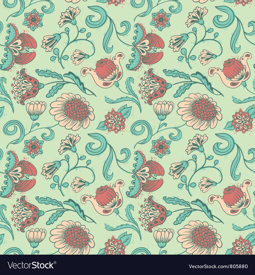 Floral seamless Royalty Free Vector Image - VectorStock