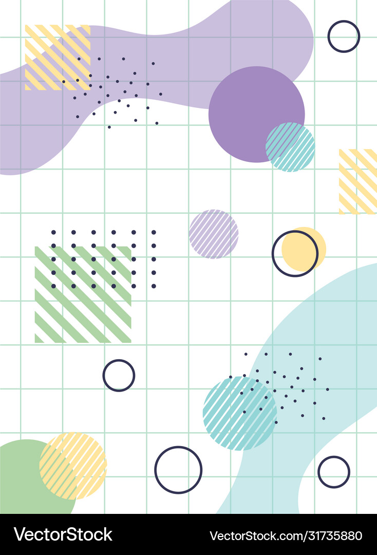 Geommetric memphis 80s 90s style abstract grid Vector Image
