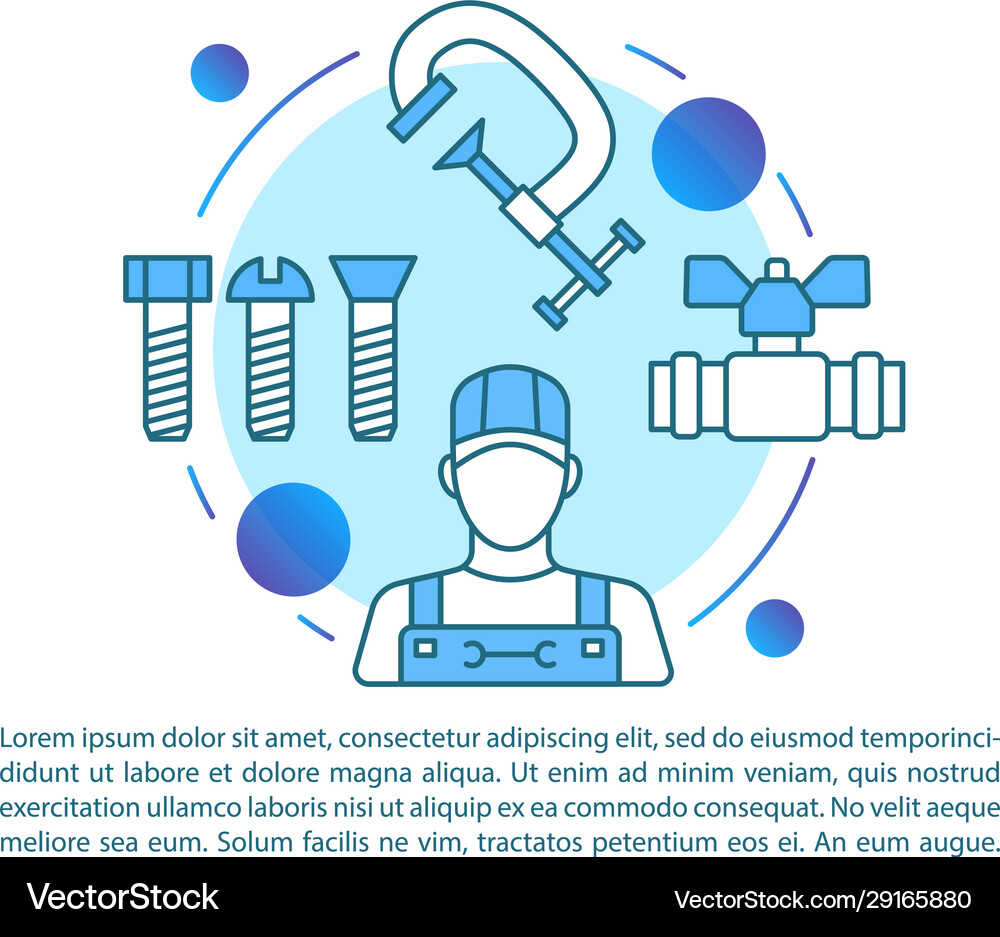 Handyman service article page template repairman Vector Image