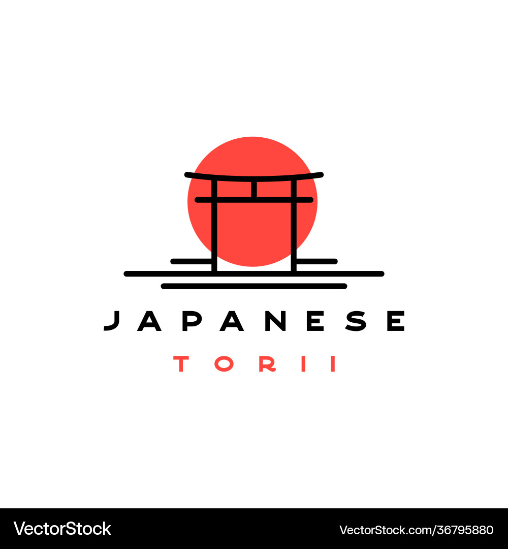 Japanese torii gate temple logo Royalty Free Vector Image