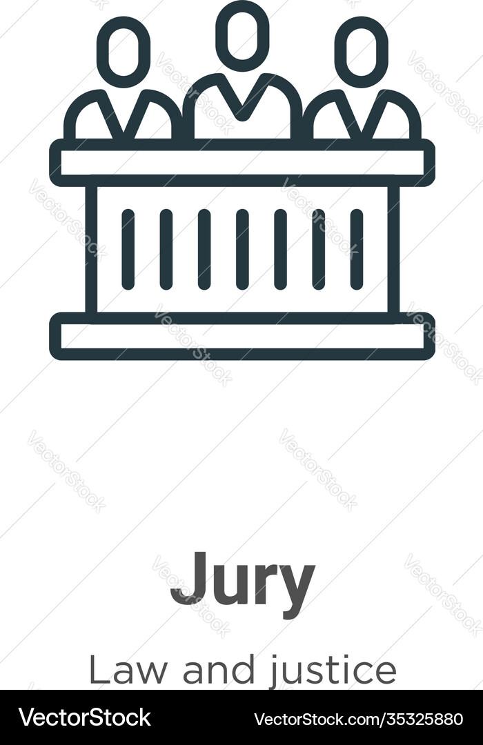 Jury outline icon thin line black icon flat Vector Image