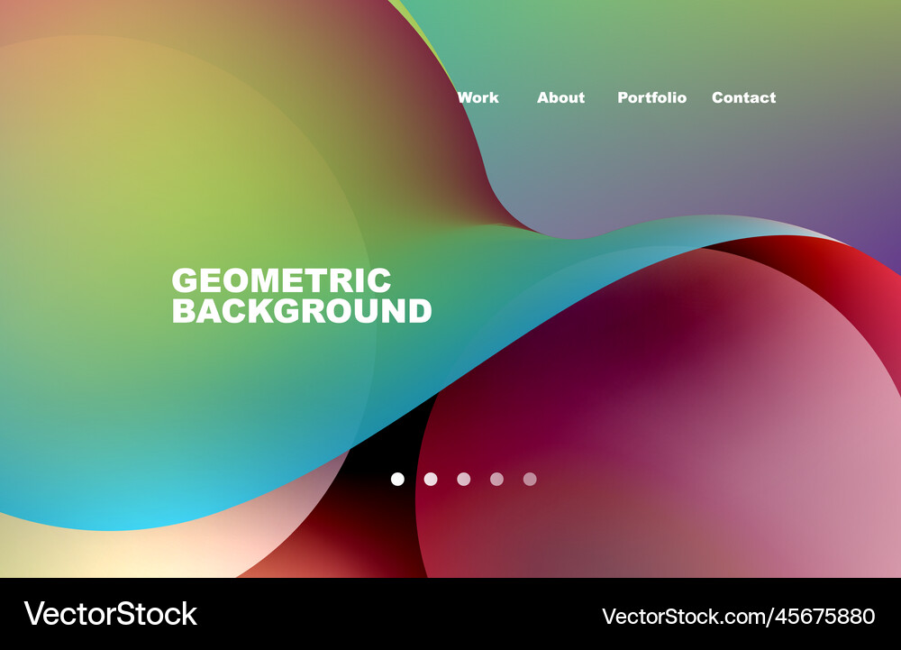 Landing page abstract liquid background flowing Vector Image