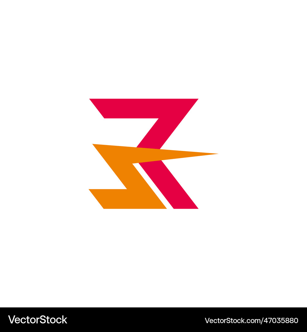Letter r fast electric power logo Royalty Free Vector Image