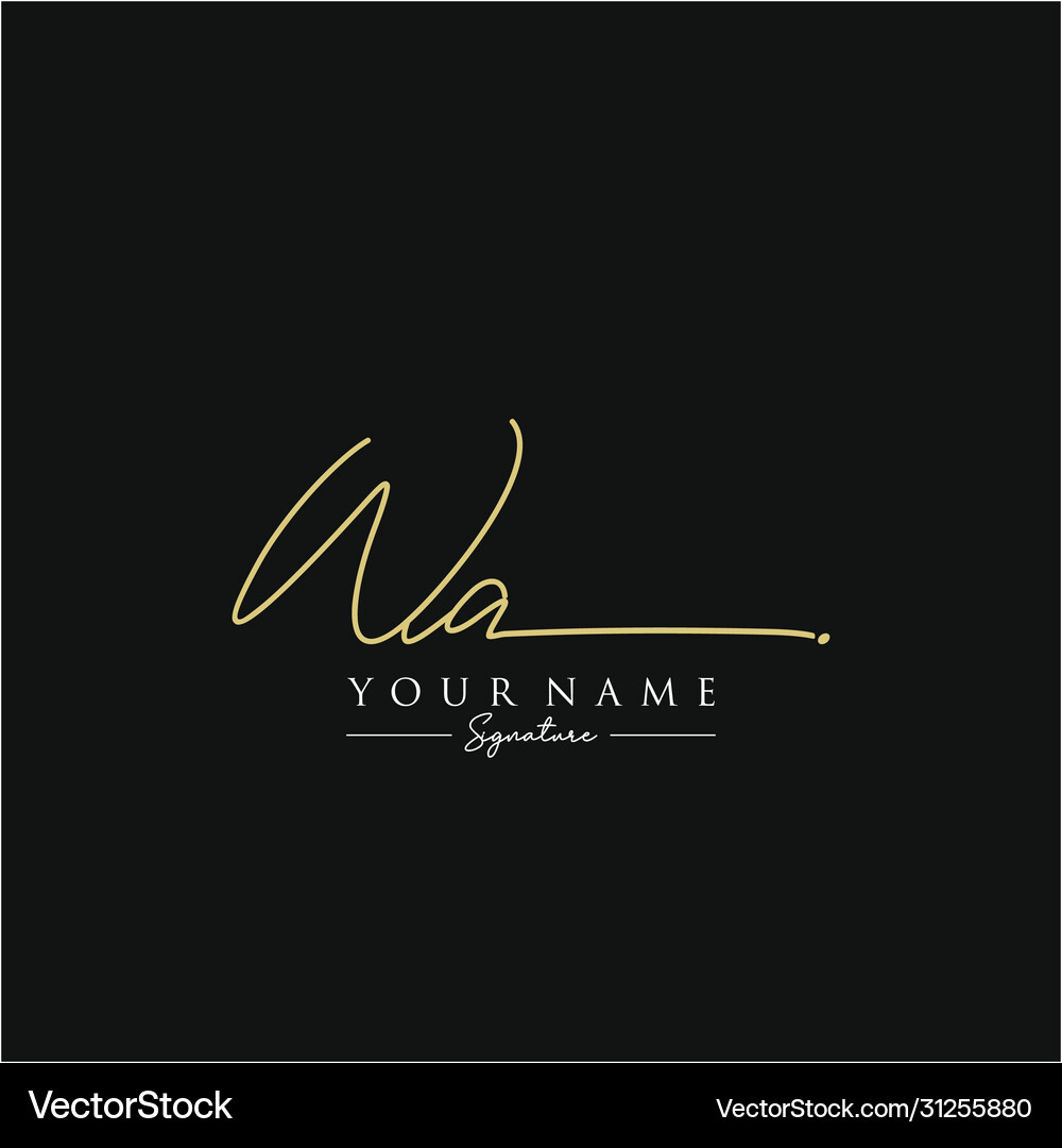 Letter wa signature logo template Royalty Free Vector Image