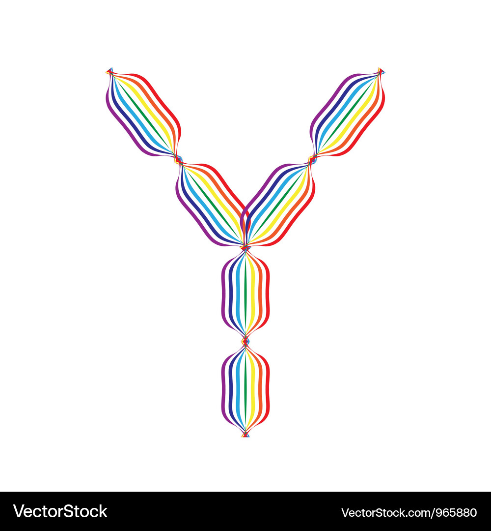 Letter y made in rainbow colors Royalty Free Vector Image