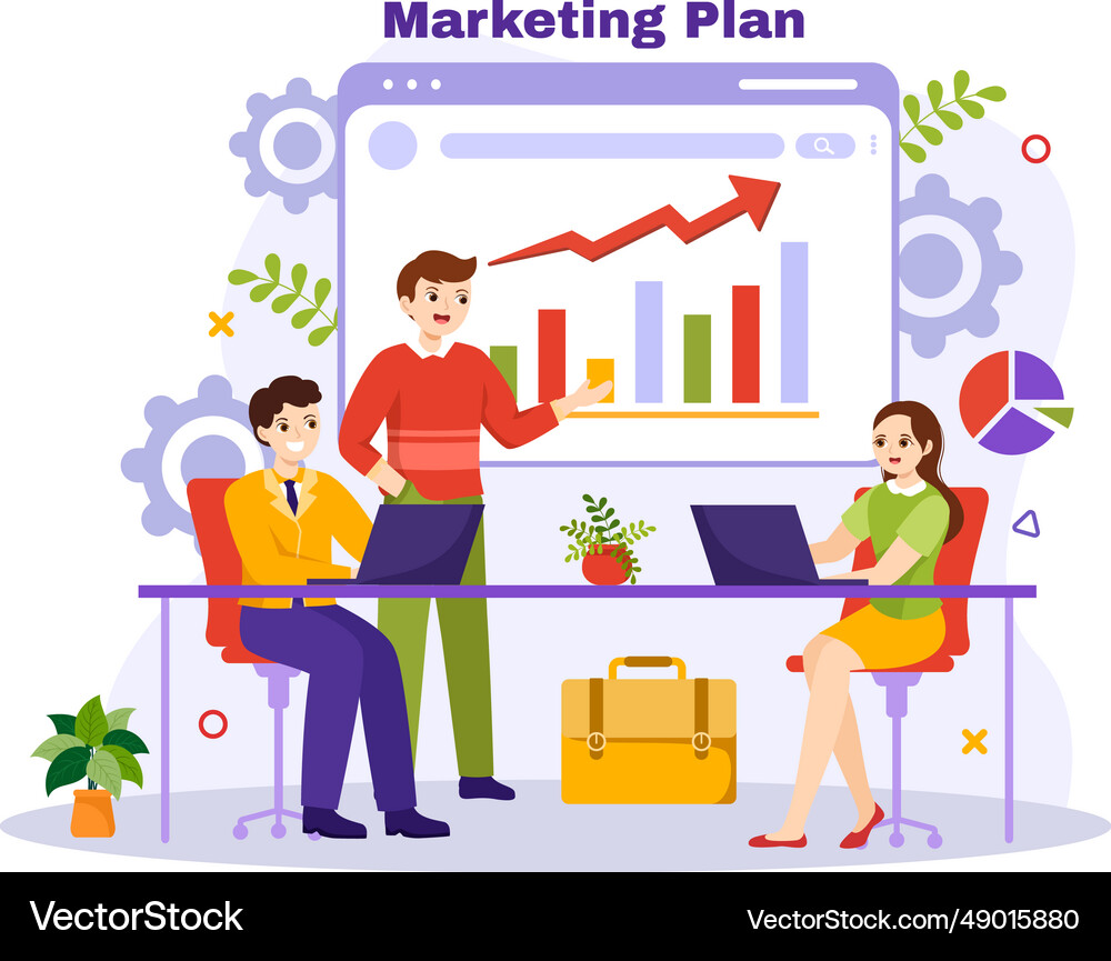Marketing plan and business strategy Royalty Free Vector