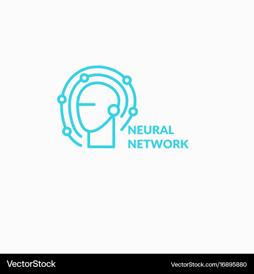 Neural networks conceptual sign and logo Vector Image