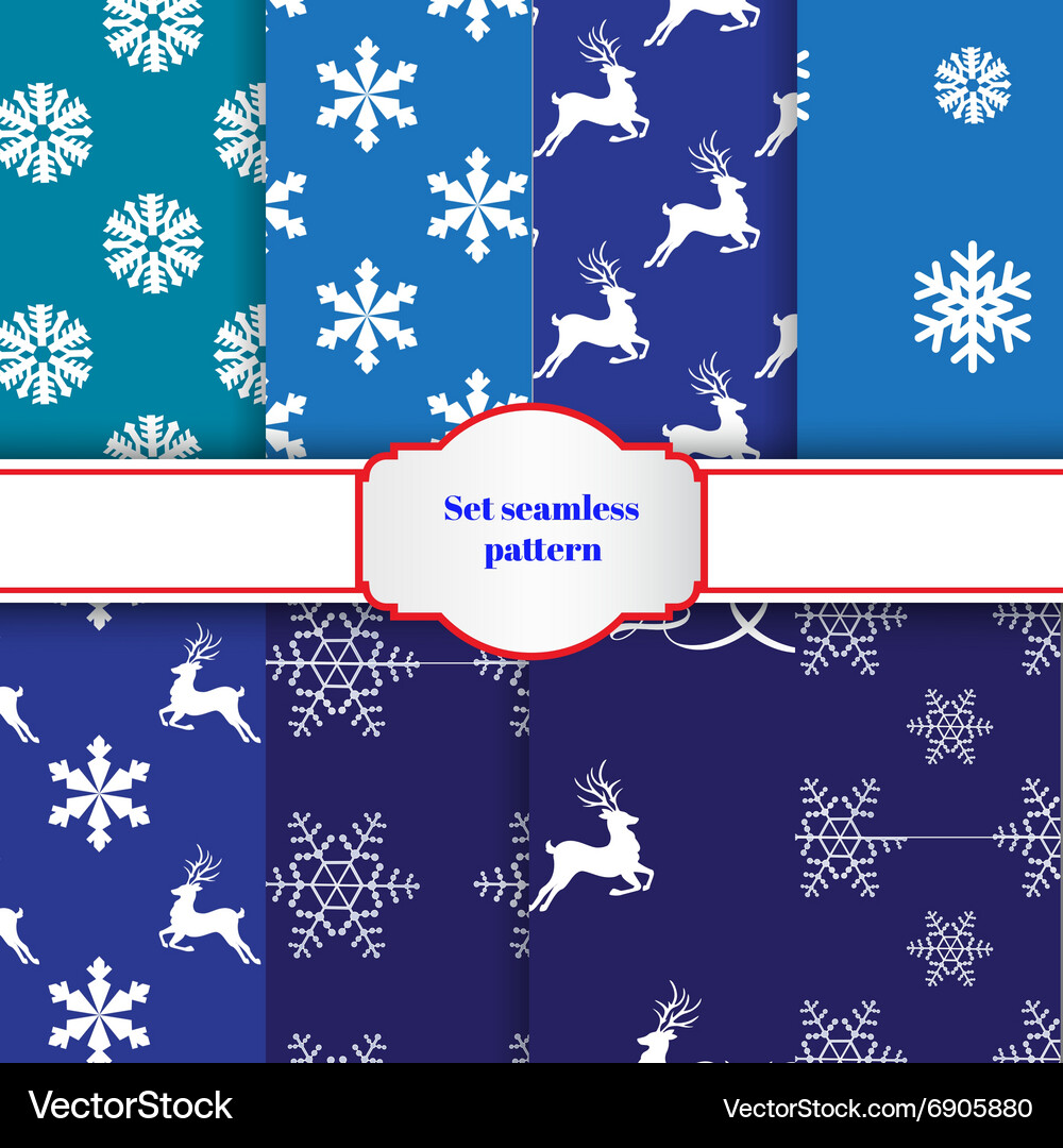 Set christmas seamless patterns Royalty Free Vector Image