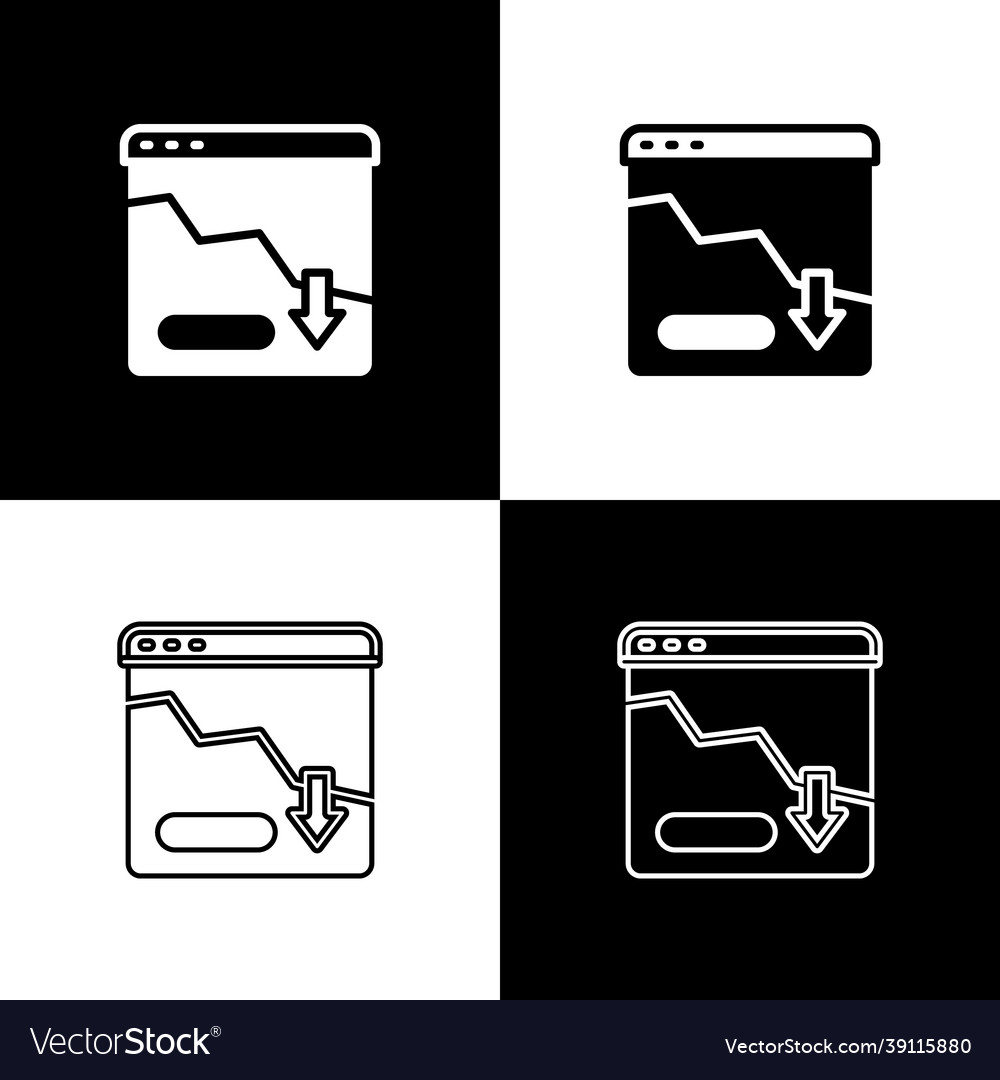 Set financial growth decrease icon isolated Vector Image