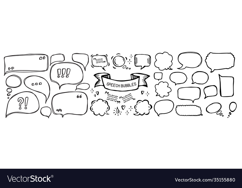 Speech or thought bubbles different shapes Vector Image
