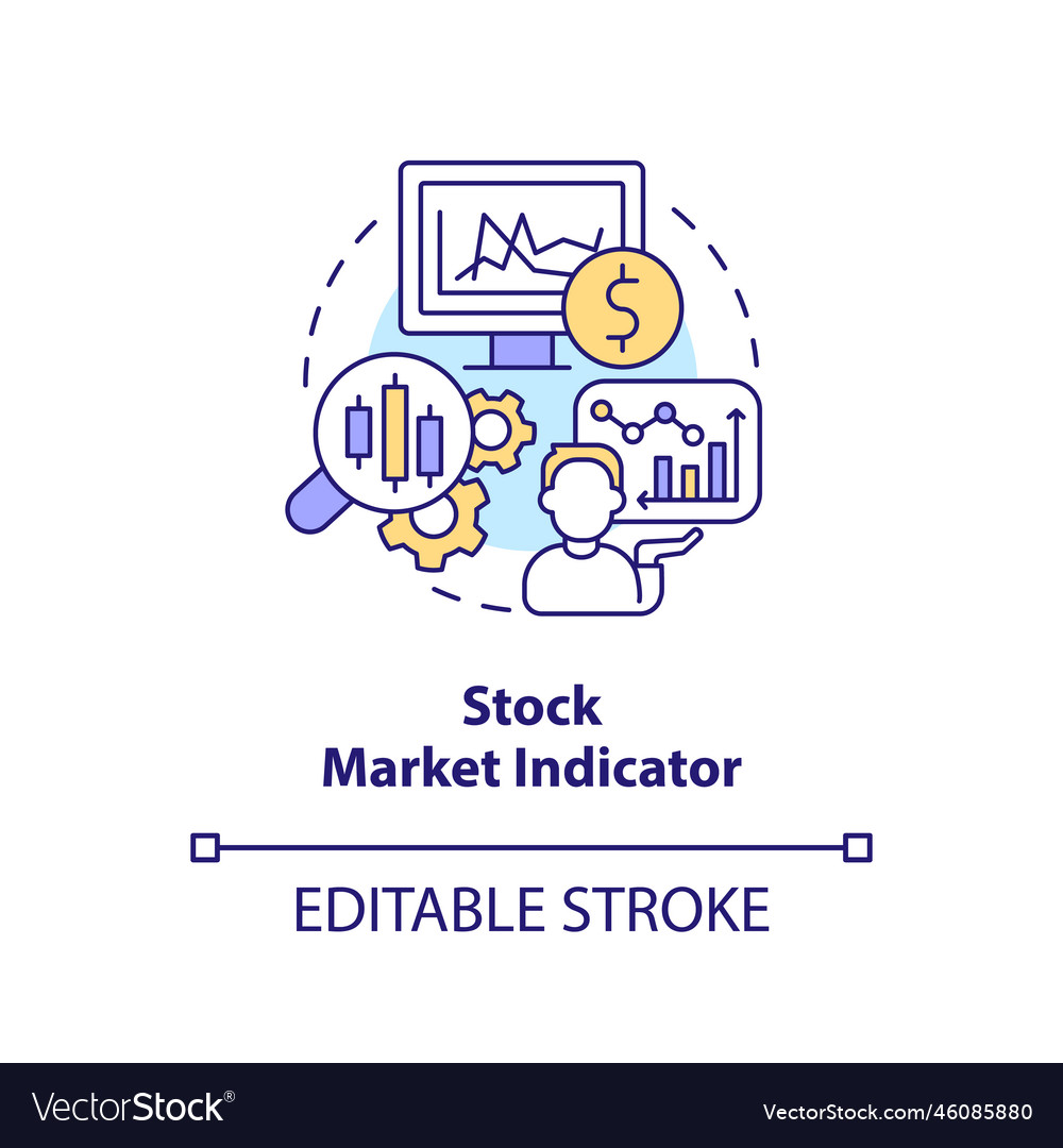 Stock market indicator concept icon Royalty Free Vector