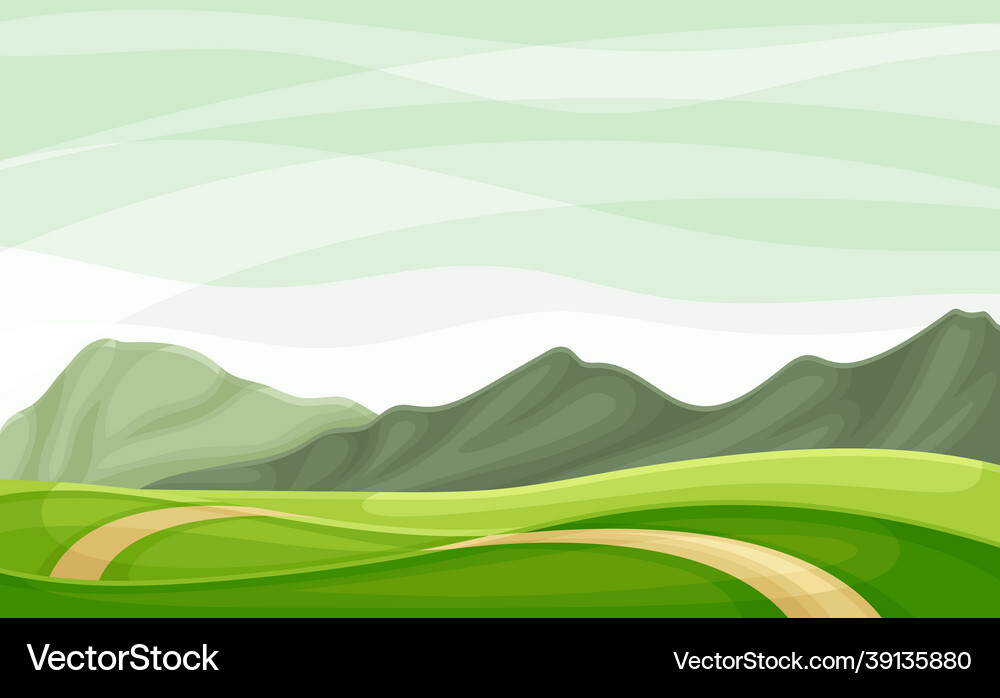 Wandering road going into the distance through Vector Image