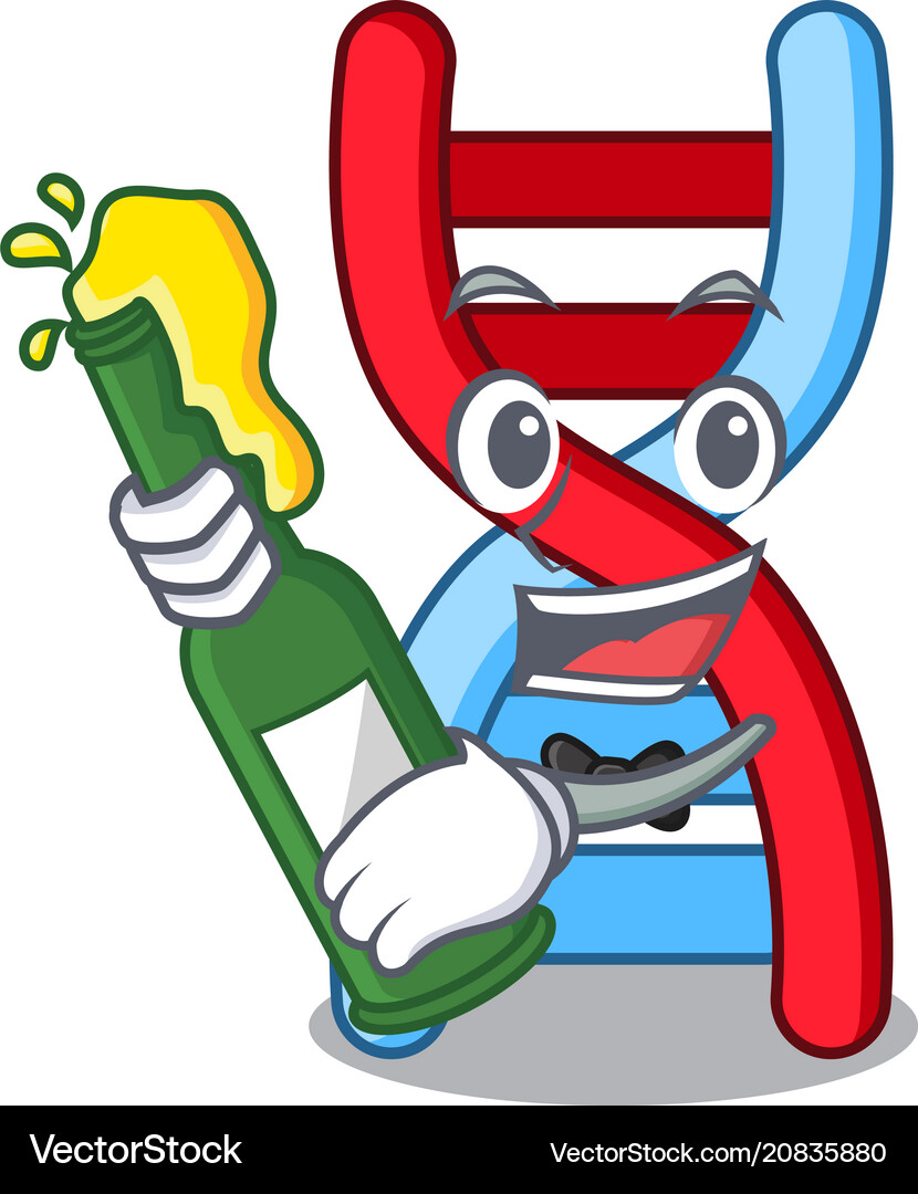 With beer dna molecule mascot cartoon Royalty Free Vector