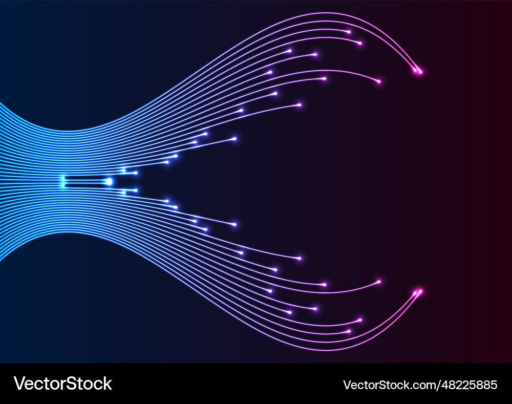 Abstract neon blue purple connection lines tech Vector Image