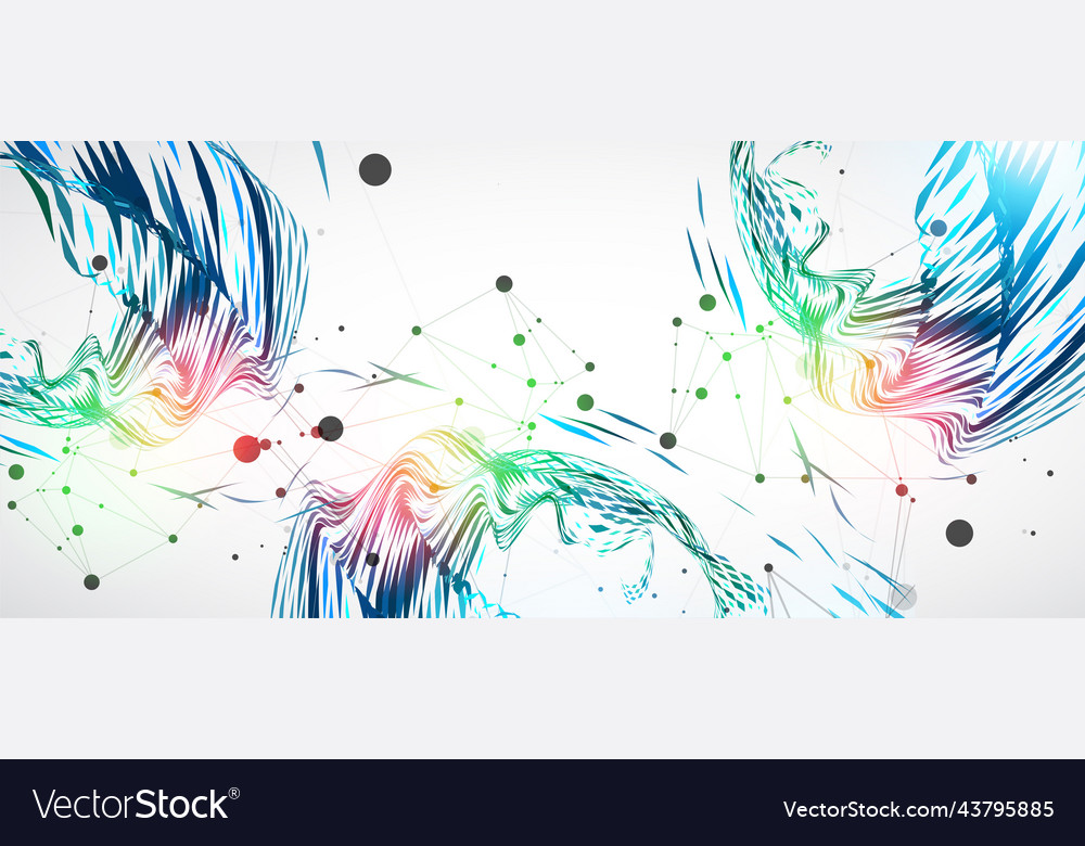 Abstract particle vortex with plexus effect Vector Image