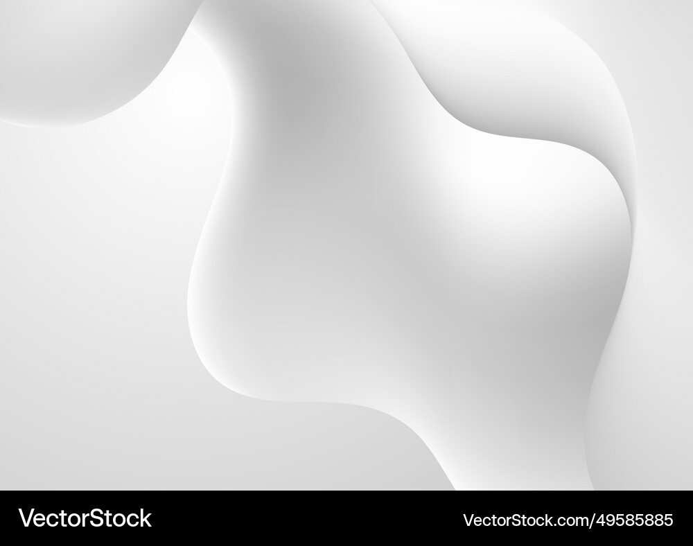Abstract white grey smooth liquid wavy shapes Vector Image