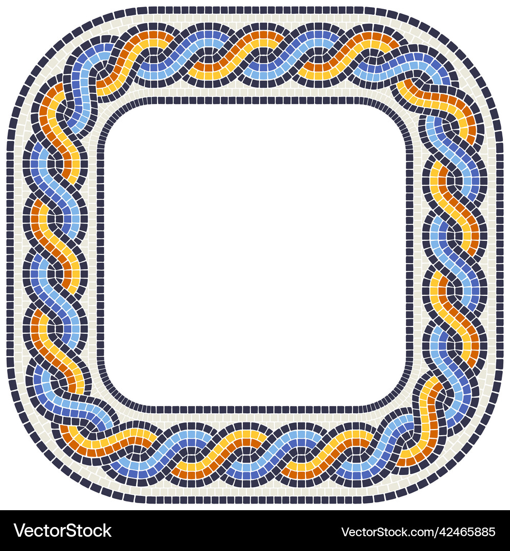 Ancient mosaic frame decorative antique stone Vector Image
