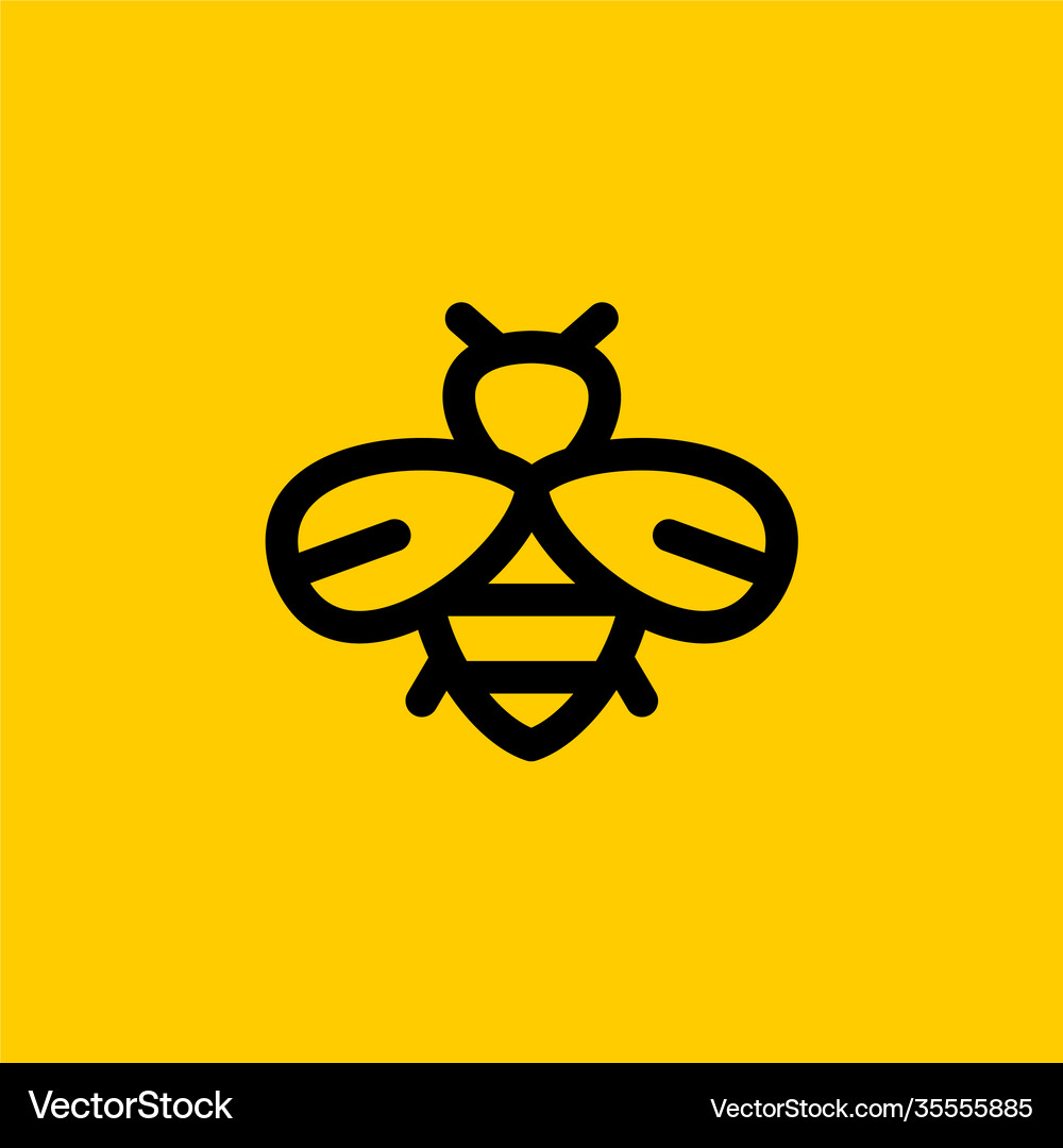 Bee logo design honeybee abstract symbol Vector Image