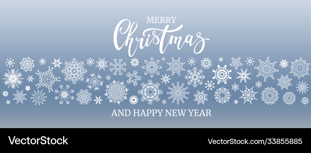 Blue christmas banner template with white Vector Image