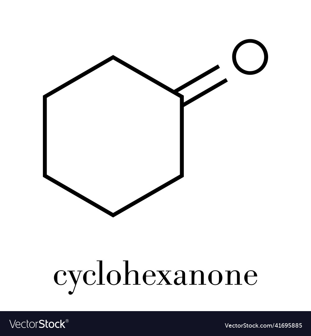 Cyclohexanone organic solvent molecule precursor Vector Image