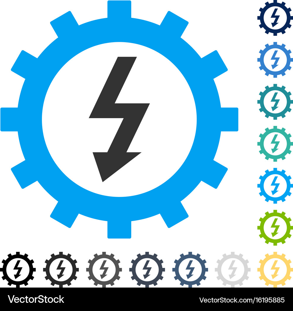 Electric energy cog wheel icon Royalty Free Vector Image