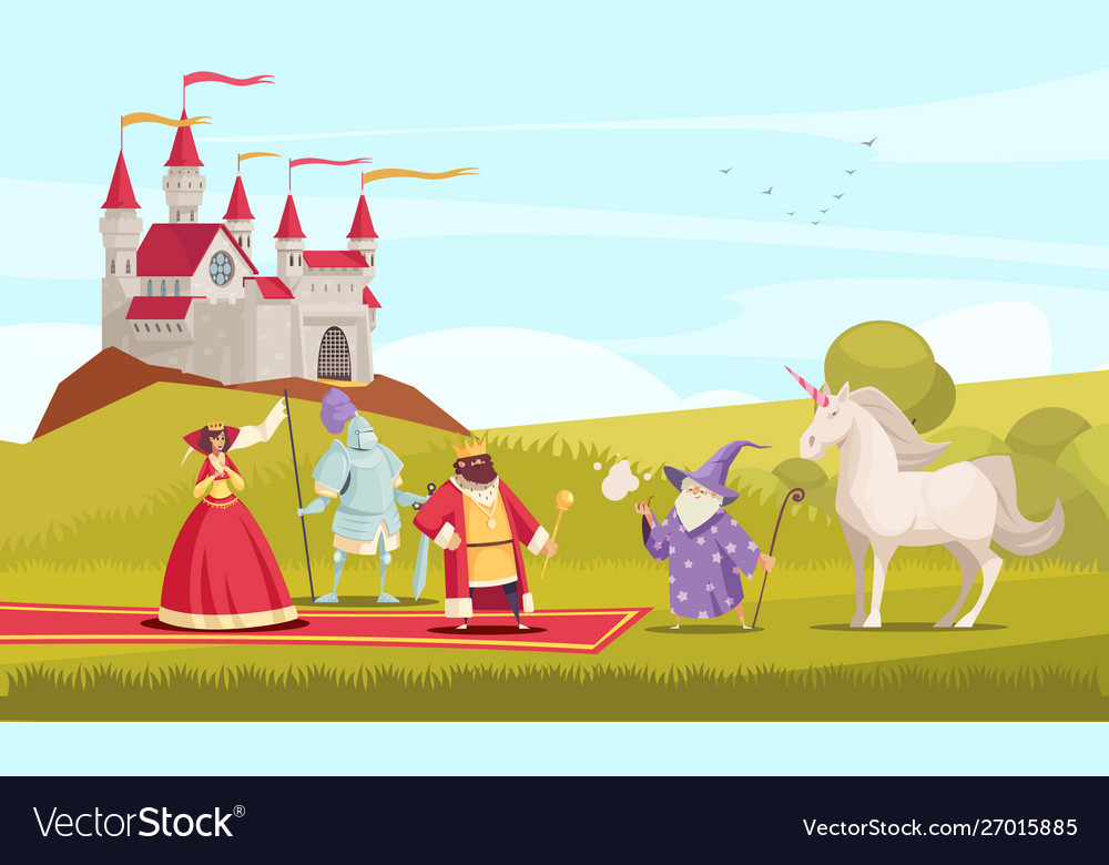 Fairy Tale Characters Background Royalty Free Vector Image
