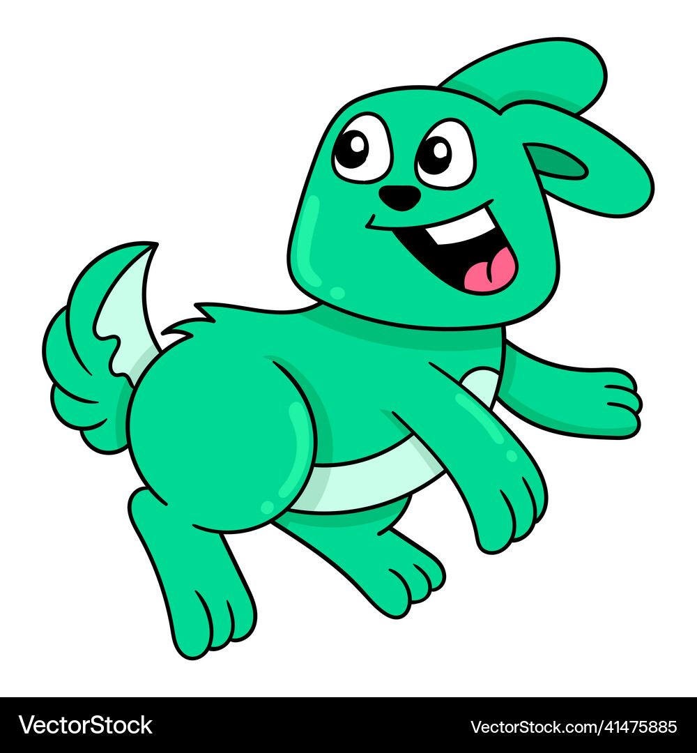 Green rabbit is having a happy face playing games Vector Image