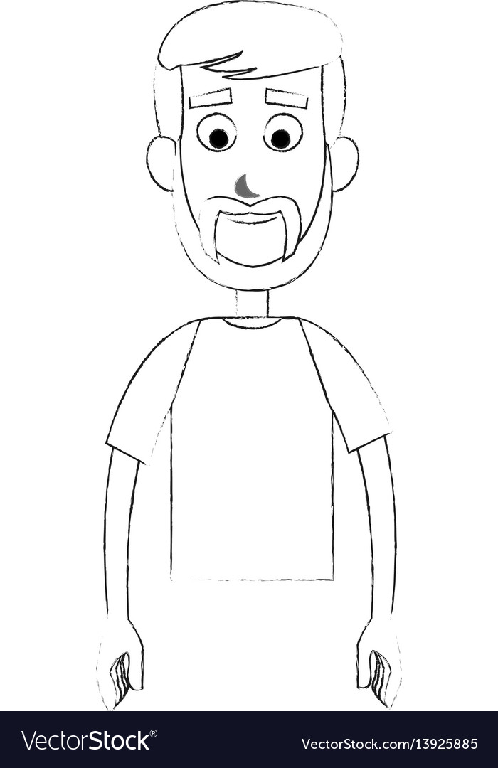 Happy handsome bearded man cartoon icon image Vector Image Happy handsome bearded man cartoon icon image Vector Image